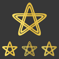 Golden line star logo design set Royalty Free Vector Image