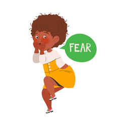 Childhood fear with little girl character afraid Vector Image