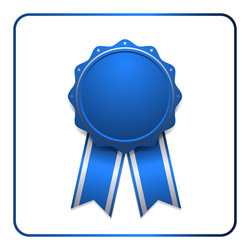 Ribbon award icon blue Royalty Free Vector Image