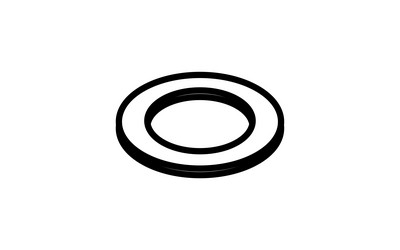 Simple black and white nut isometrics icon Vector Image