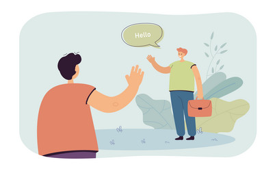 Coworkers greeting at work or street Royalty Free Vector