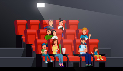 People group watching movie in cinema seat Vector Image