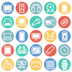 Cool gadgets and electronic devices set on squares