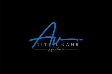 Initial av signature logo template hand drawn Vector Image