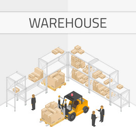 Warehouse interior people loaders working Vector Image