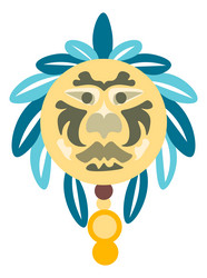 Ancient ritual mask with angry faces from mayan Vector Image