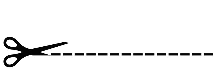 Scissors cut here dotted line mark icon Royalty Free Vector