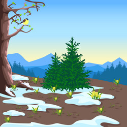 Spring landscape Royalty Free Vector Image - VectorStock