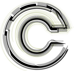 Font letter c Royalty Free Vector Image - VectorStock