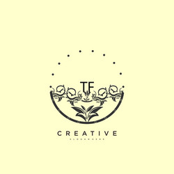Tf beauty initial logo handwriting logo Royalty Free Vector