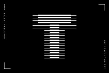 Speed logo monogram letter t lines abstract Vector Image