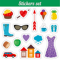 Back to school notebook labels sticker set Vector Image