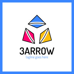 Three arrows logo shadow color Royalty Free Vector Image