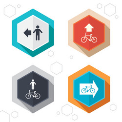 Bicycle path trail sign icon cycle Royalty Free Vector Image