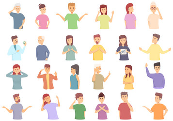 Visual impairment icons set cartoon blind Vector Image