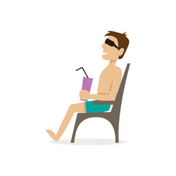 Beach Chair Man Sitting Vector Images (over 240)