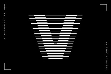 Monogram logo letter v lines abstract modern art Vector Image