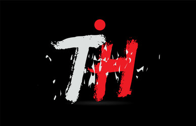 Alphabet letter combination th t h with grunge Vector Image
