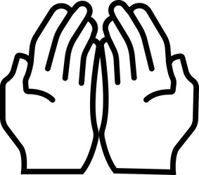 Dua hands icon muslim praying line Royalty Free Vector Image