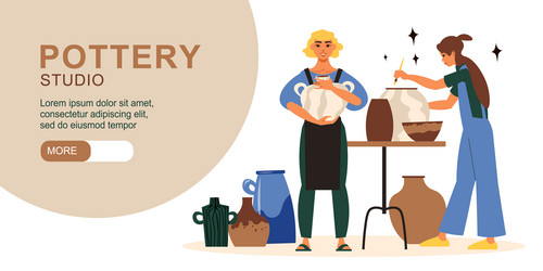 Pottery studio infographics Royalty Free Vector Image