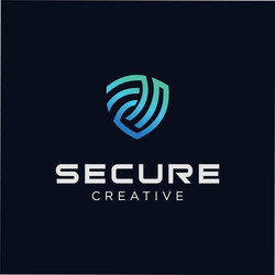 Fingerprint scan logo privacy cyber security Vector Image