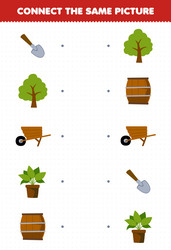 Education game for children connect the same Vector Image