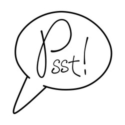 Psst word comic speech bubble text sound effects Vector Image