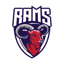 Rams esport logo design template goat Royalty Free Vector