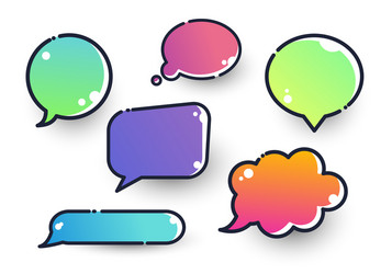 Cartoon chat words set Royalty Free Vector Image
