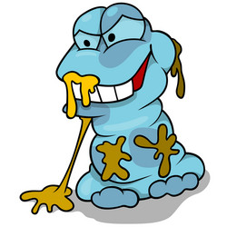 Drawing of a garbage monster Royalty Free Vector Image
