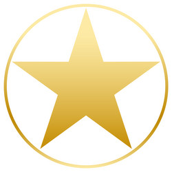 Golden star simple form black background Vector Image