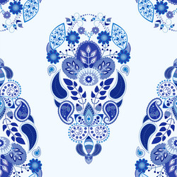 Blue and white batik pattern Royalty Free Vector Image