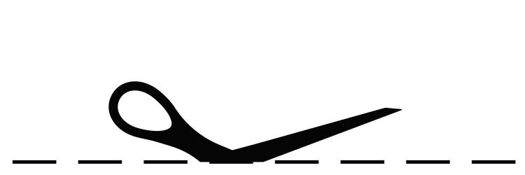 Scissors cut dotted line with dash mark icon Vector Image