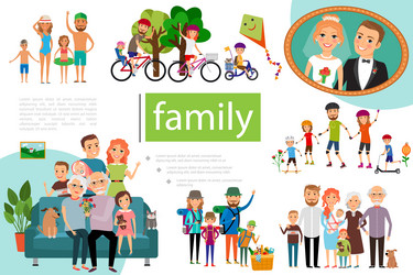 Family flat concept Royalty Free Vector Image - VectorStock