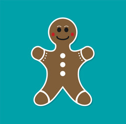 Sad gingerbread man with bite broken arm and leg Vector Image
