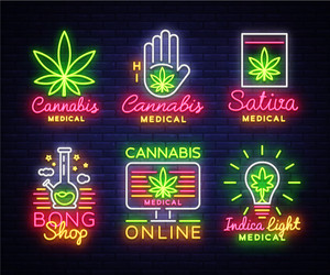 Marijuana Neon Sign Vector Images (over 830)