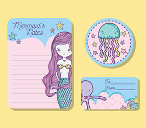 Mermaids printable sheet Royalty Free Vector Image