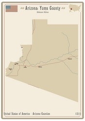 Map of yuma county in arizona usa Royalty Free Vector Image
