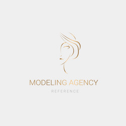 Golden minimalistic logo for a model school Vector Image