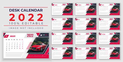 Calendar 2022 with cute tigers covers and 12 Vector Image