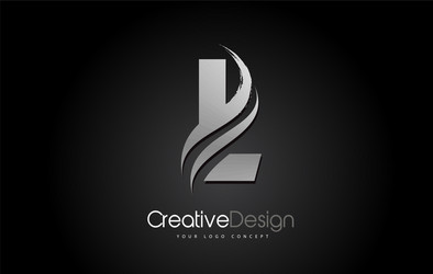 L letter design brush paint stroke logo Royalty Free Vector
