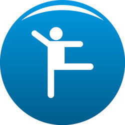 Stick figure stickman icon blue Royalty Free Vector Image