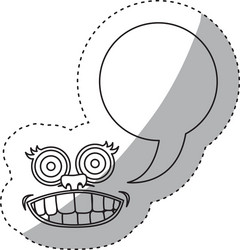 Sticker contour face cartoon gesture with dialogue