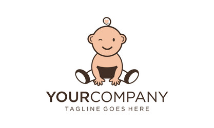 Simple and creative cute baby for logo Royalty Free Vector