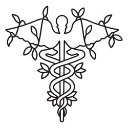 Hospital snake staff caduceus symbol Royalty Free Vector