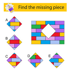Children educational game find the missing piece Vector Image