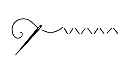 Tailor needle with thread needle Royalty Free Vector Image