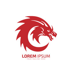 Logo of red dragon icon silhouette isolated design