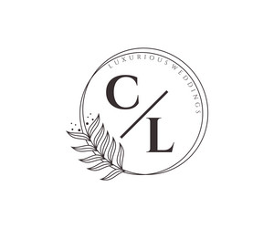 Cl initials letter wedding monogram logos Vector Image