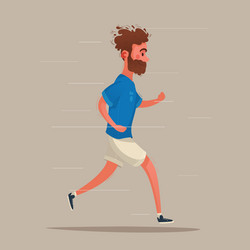 Tired man running feeling exhausted cartoon Vector Image